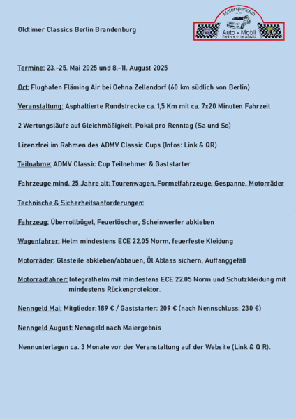 Oehna-Zellendorf: ADMV Classic Cup e.V.